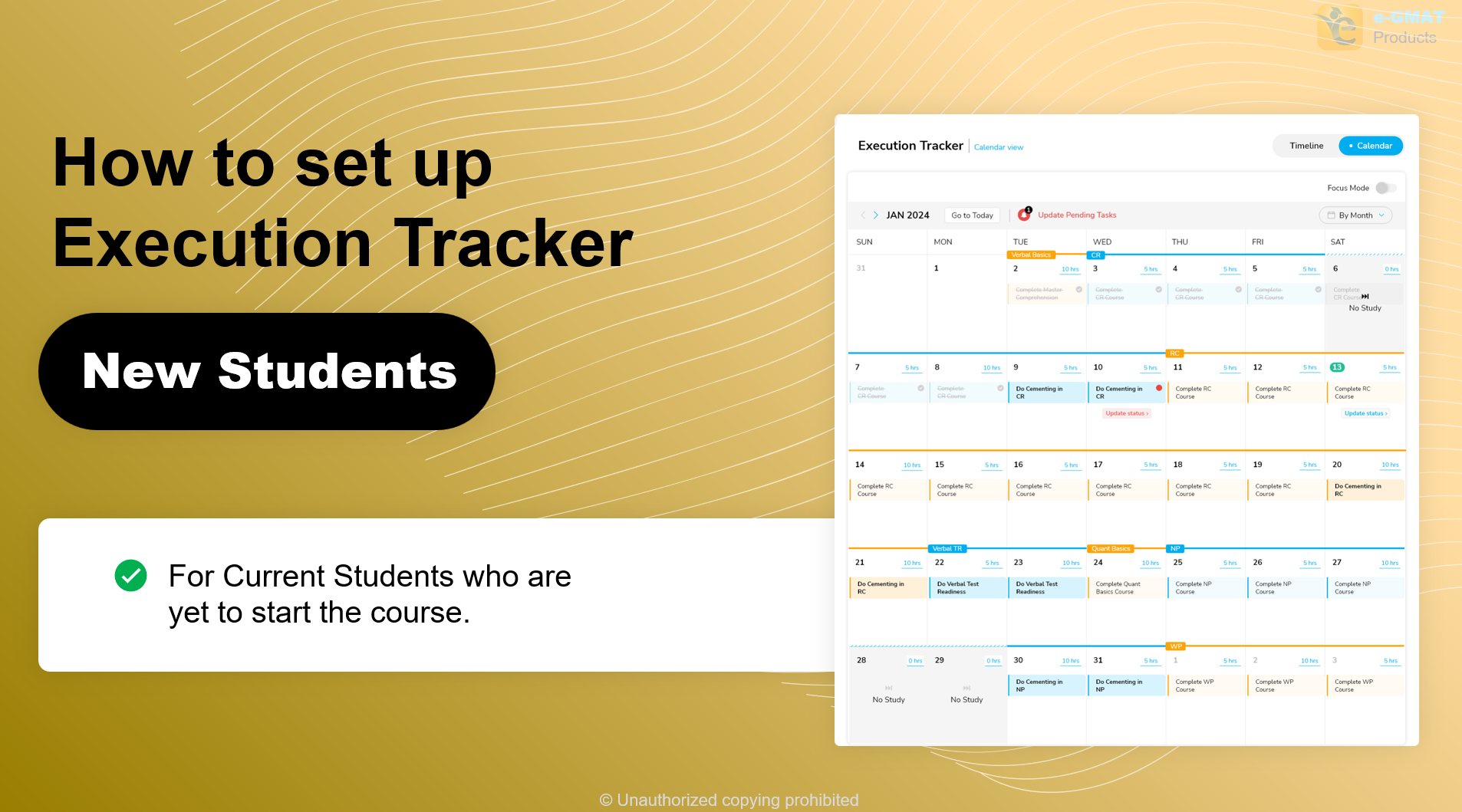 New Student | Setup your Execution Tracker